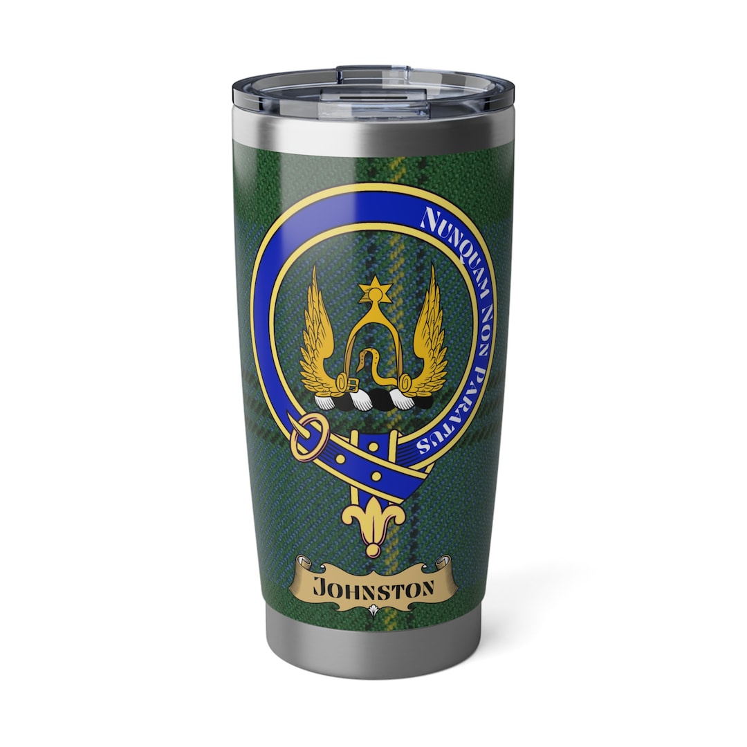 Clan Johnston Tartan Crest Tumbler, Johnston Surname Travel Mug ...
