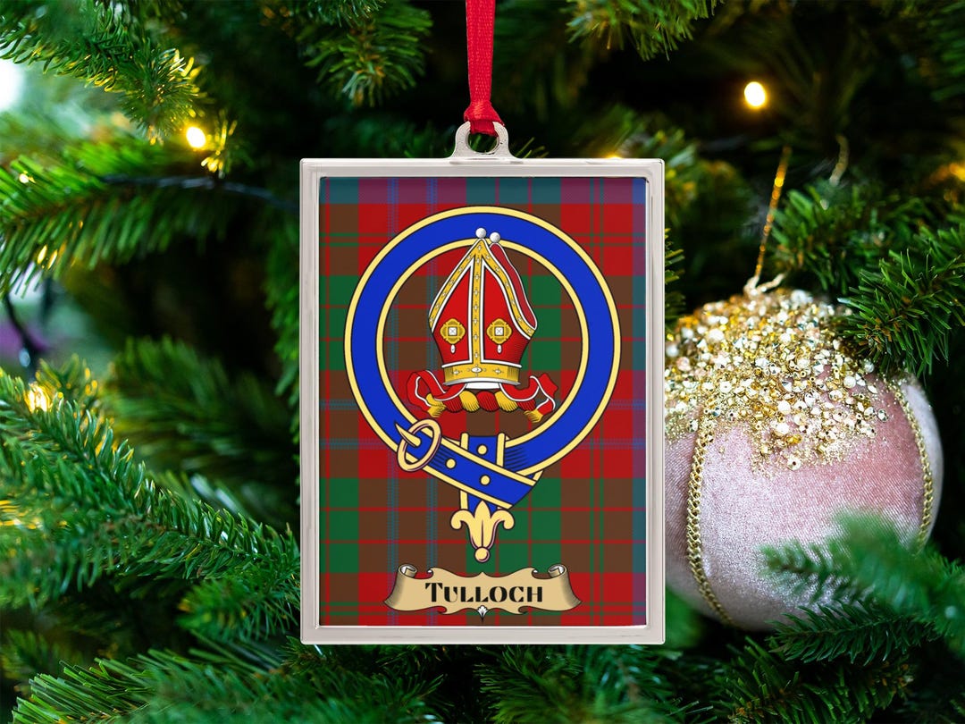 Tulloch Clan Crest Ornament: Tartan Background, Scottish Family ...