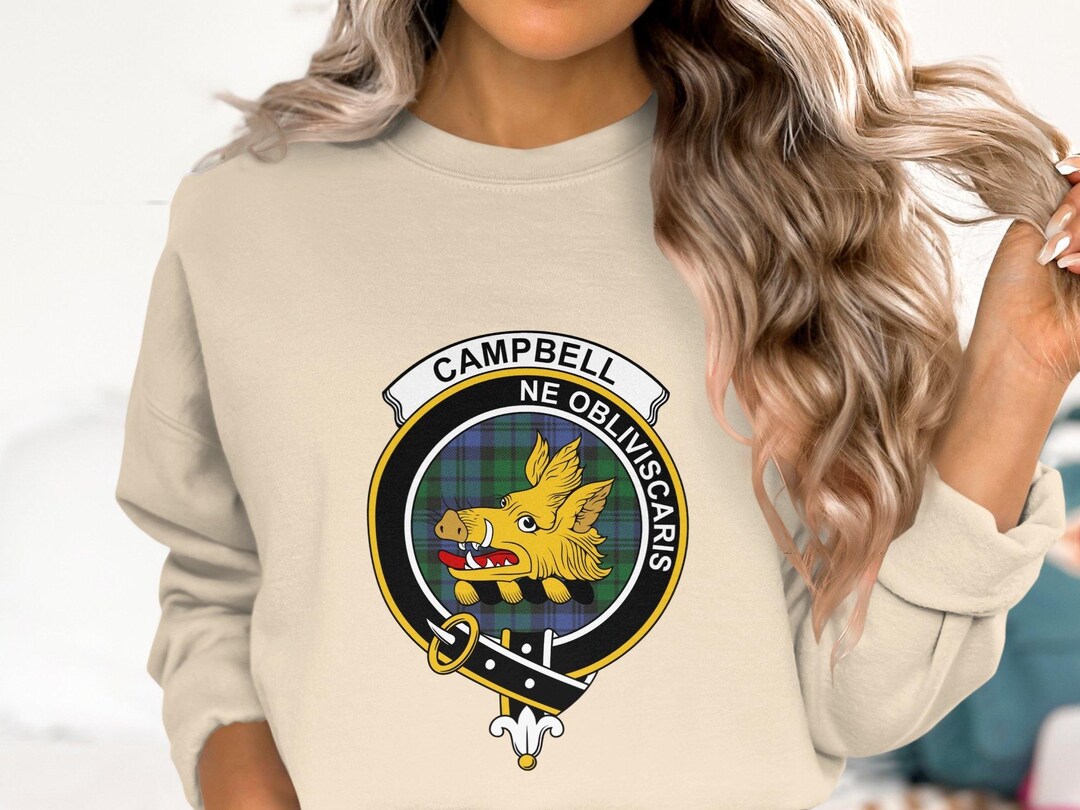 Campbell Crest on Tartan Background, Scottish Clan Campbell Emblem ...