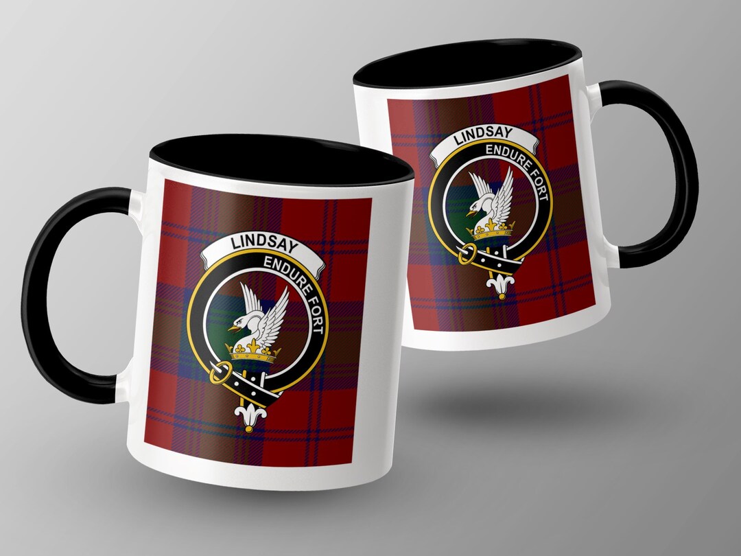 Scottish Clan Crest Mug, Lindsay Family Crest Mug, Endure Fort Mug ...