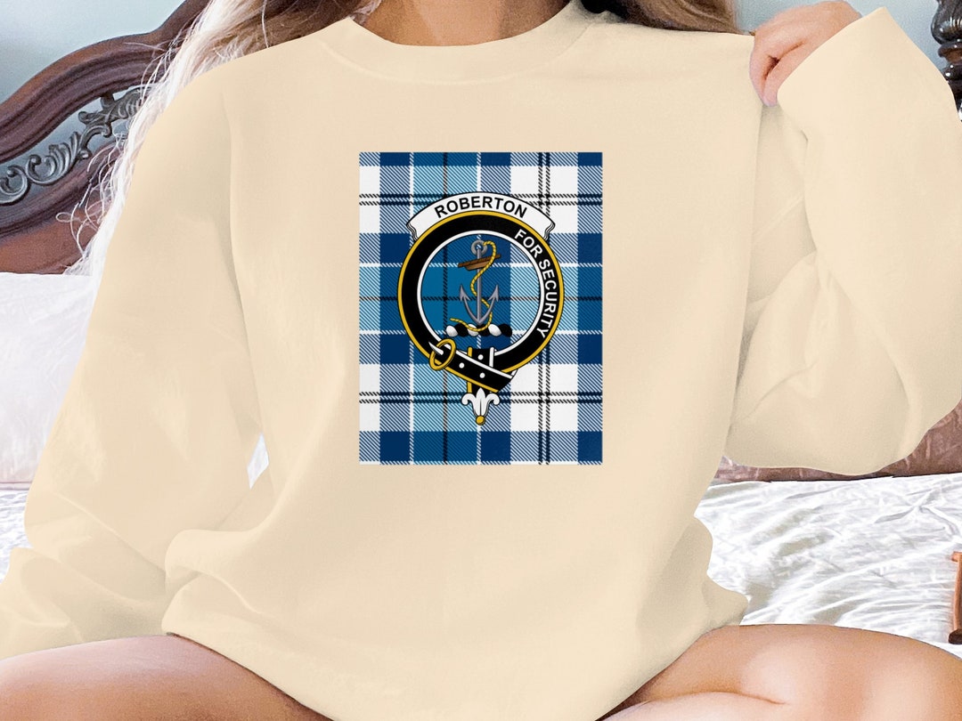 Scottish Clan Robertson Crest on Tartan Background, Unisex T-shirt ...