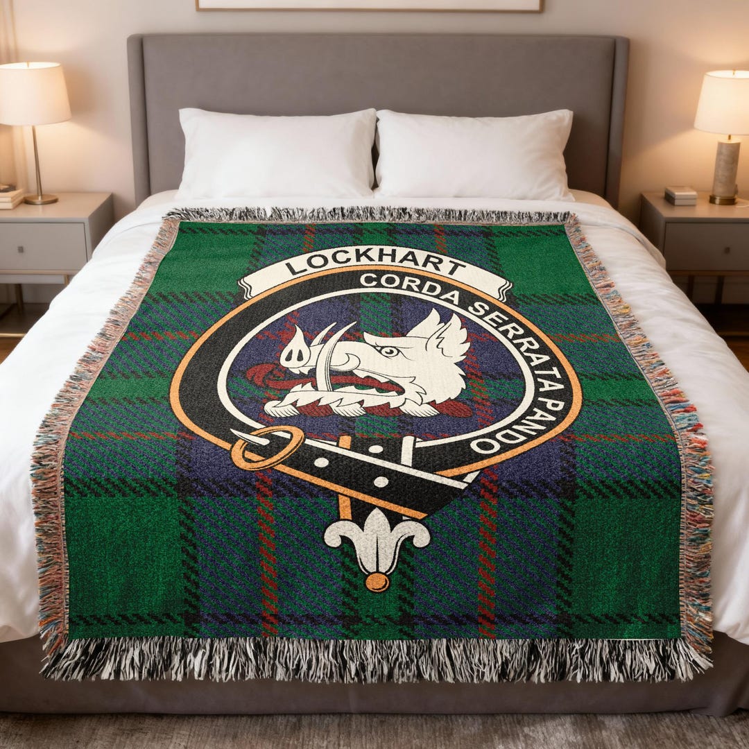 Lockhart Clan Woven Blanket, Premium Heirloom Quality 100 Percent ...