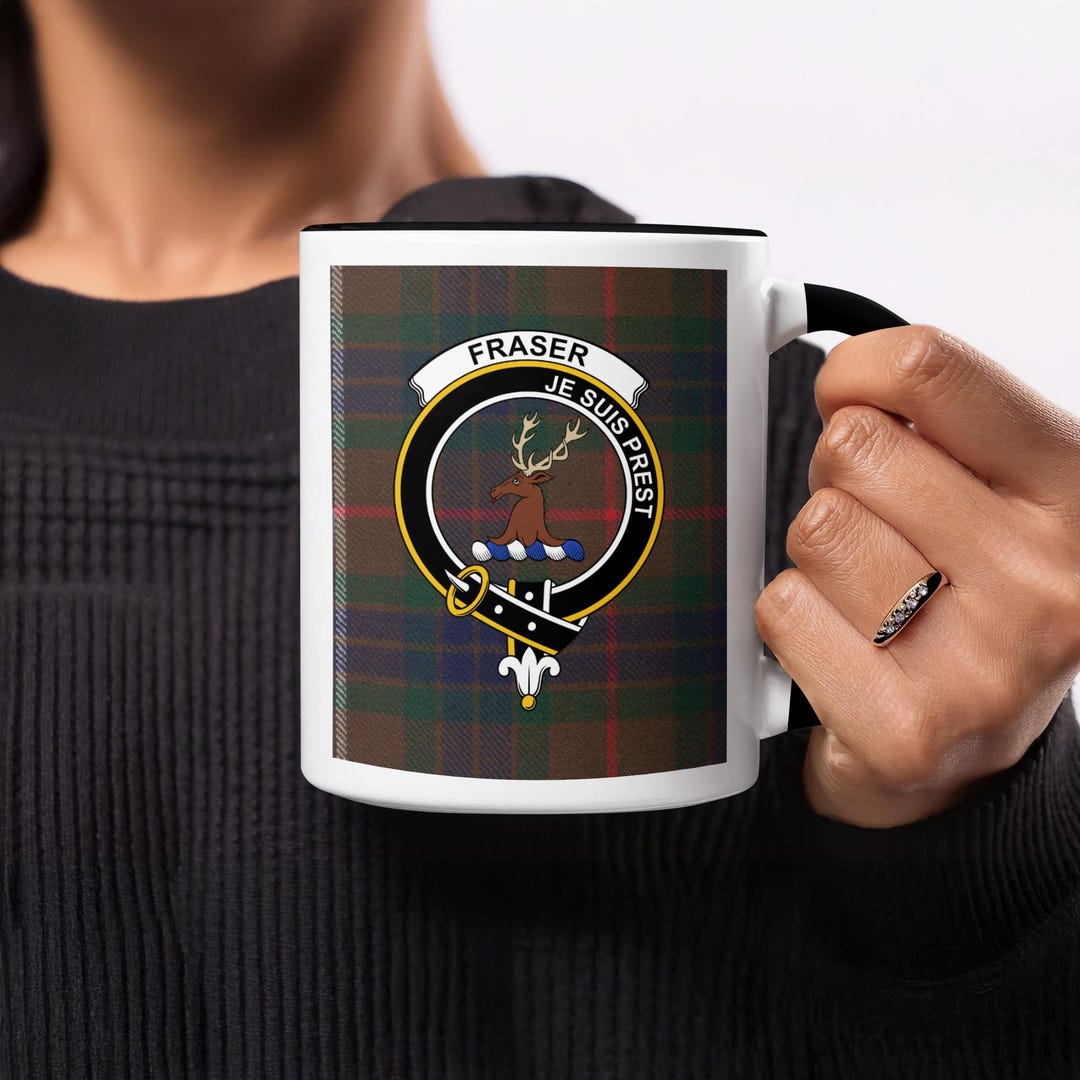 Fraser Clan Mug, Premium Scottish Heritage, Deer Crest, Ancestry Pride ...