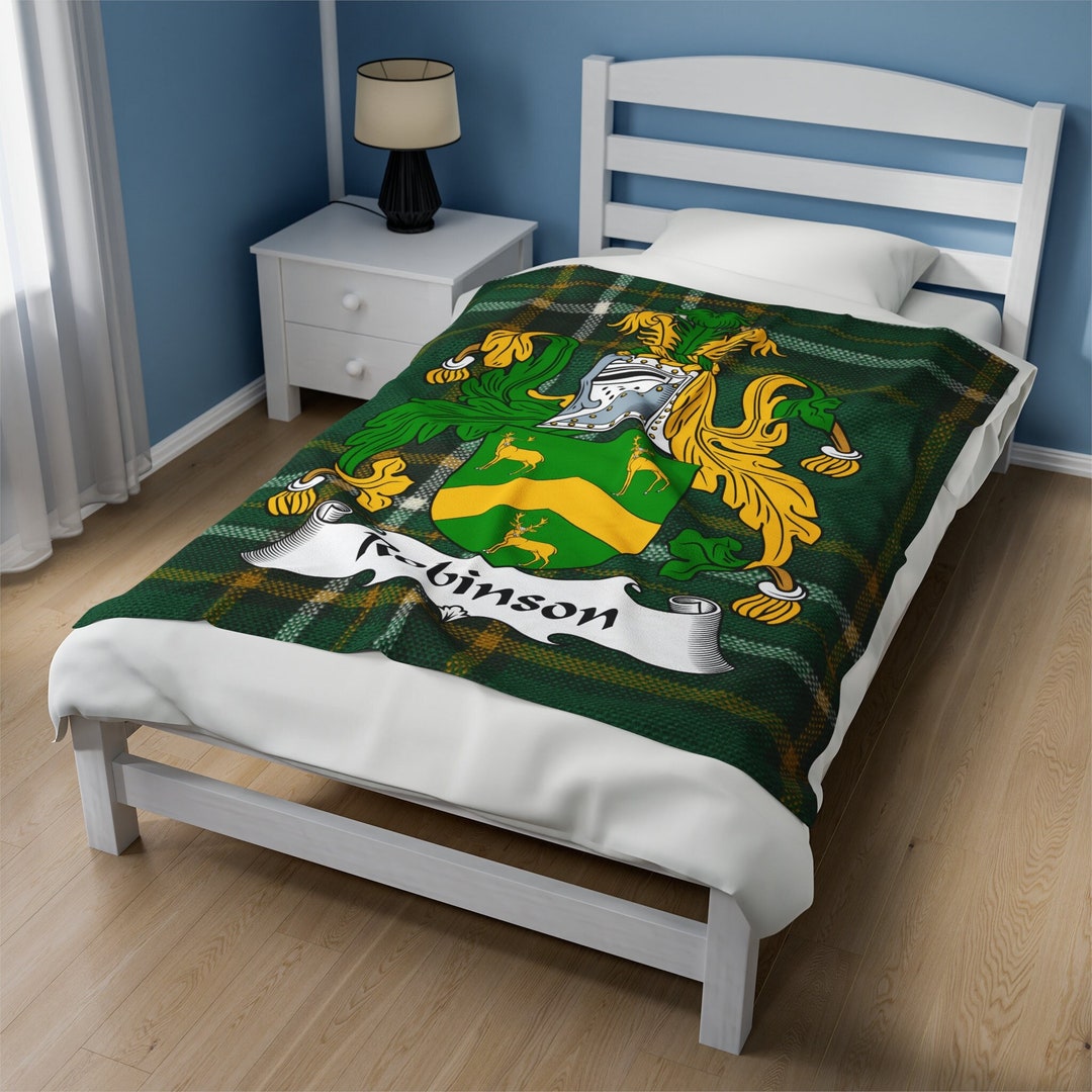 Robinson Irish Coat of Arms Blanket, Robinson Surname Blanket, Robinson ...
