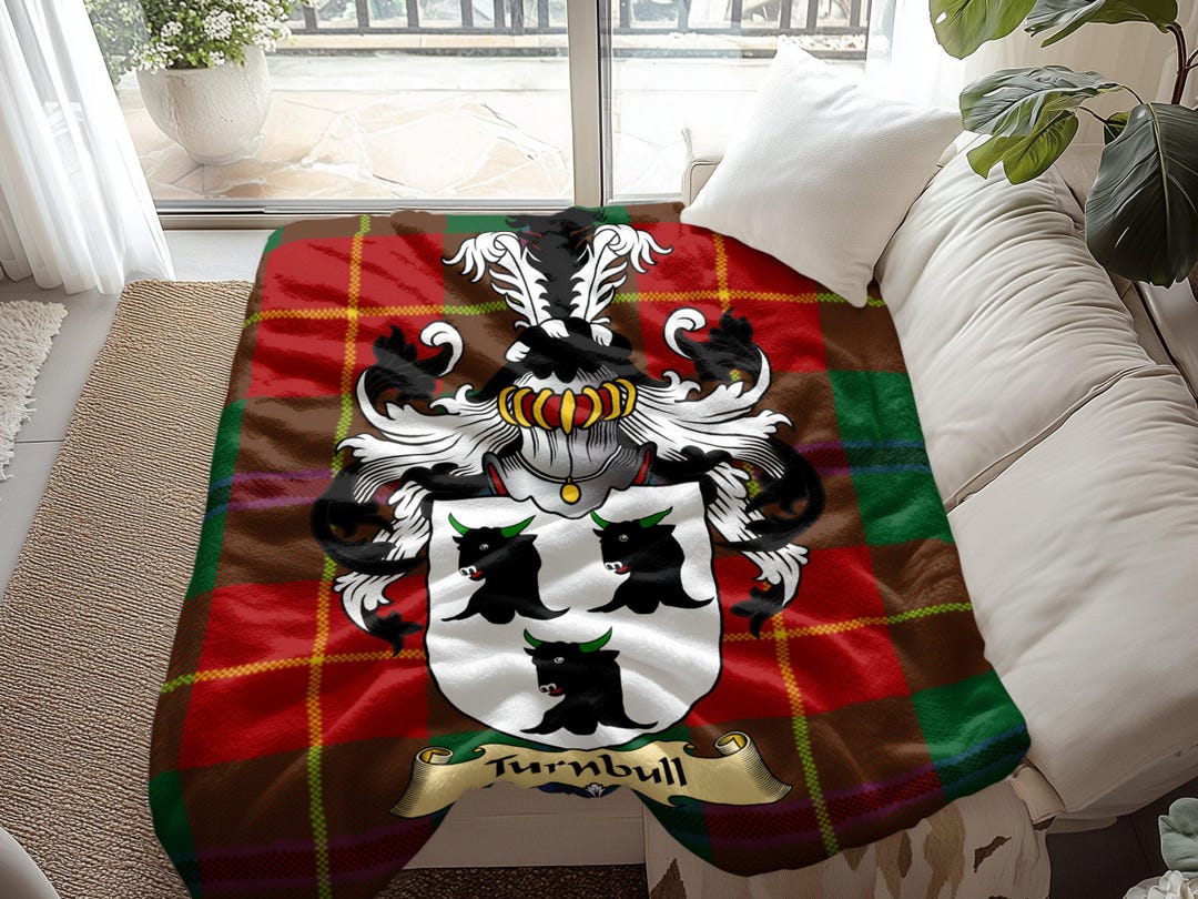 Turnbull Clan Tartan Blanket, Scottish Turnbull Family Crest Throw ...