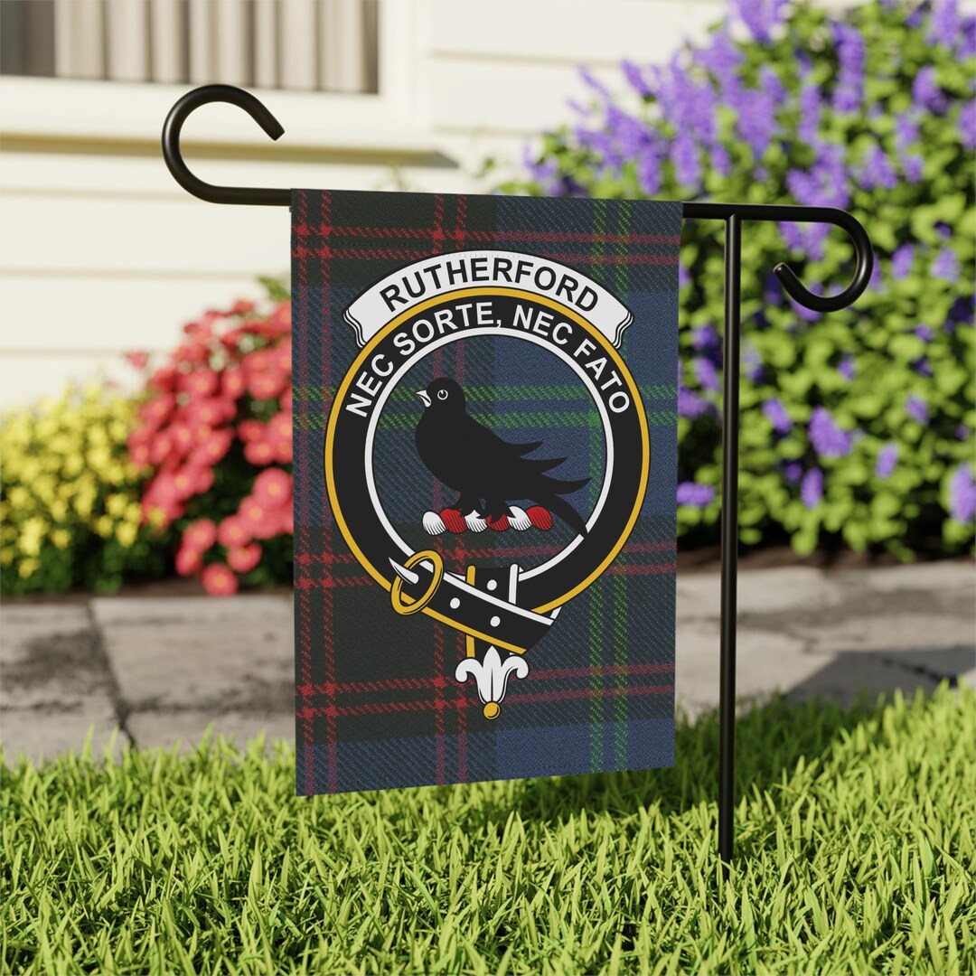 Rutherford Clan Garden Flag, Nec Sorte Nec Fato Motto, Scottish ...