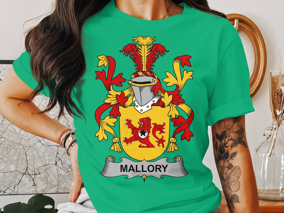 Irish Surname Mallory Crest T-shirt, Celtic Heritage Tee, St. Patrick's ...
