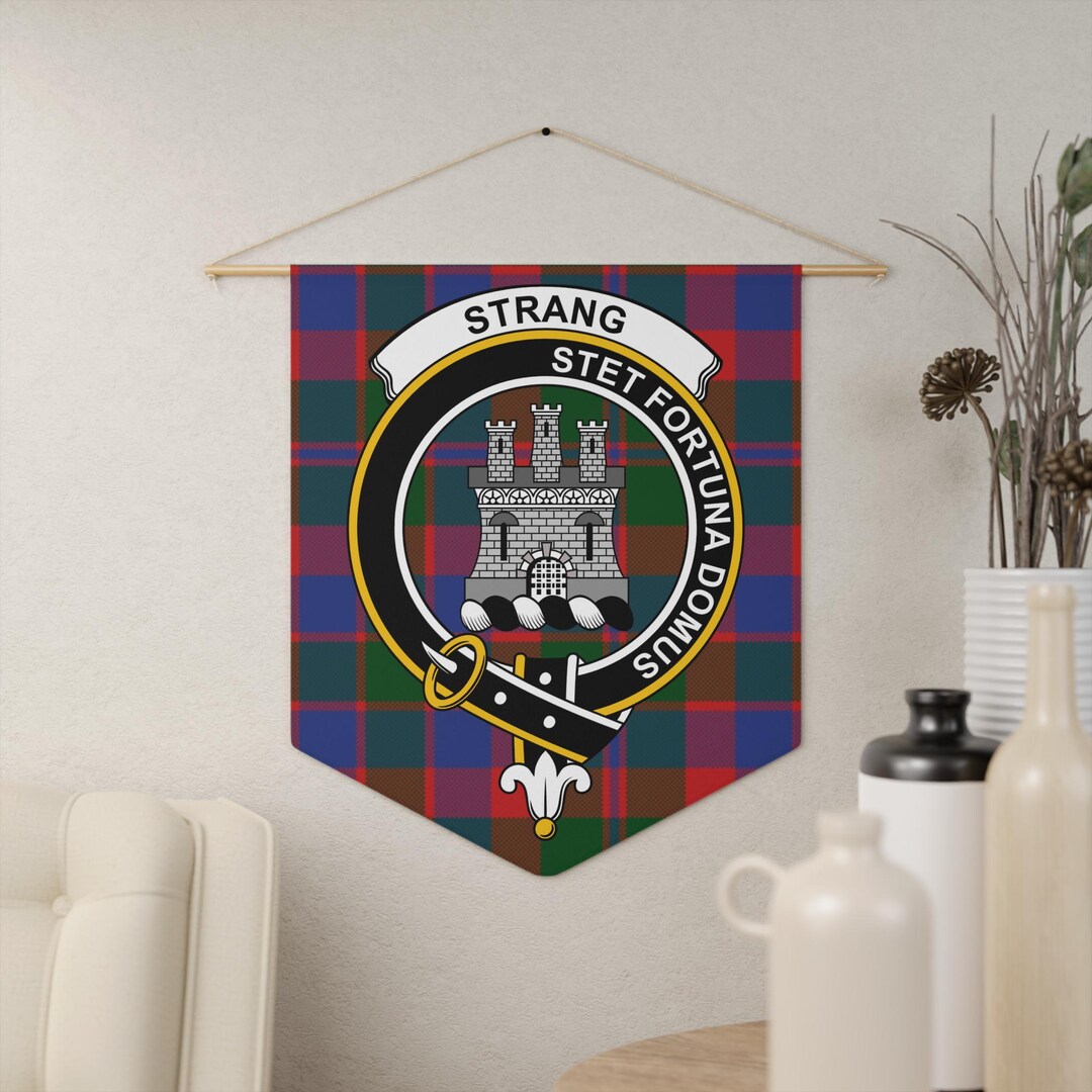Strang Clan Crest Tartan Pennant: Scottish Heritage, Traditional Design ...