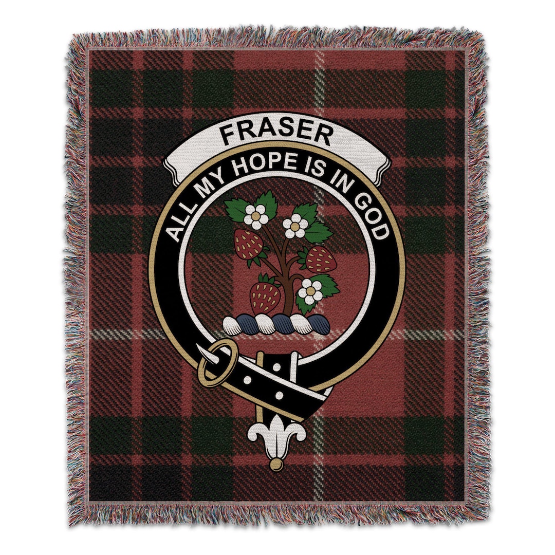 Fraser Clan Crest Blanket, All My Hope is in God Motto, Scottish Tartan ...