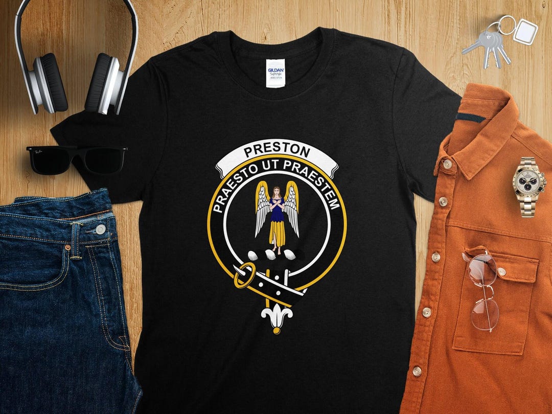 Preston Clan Crest, Preston Family Crest Tartan Background, Scottish ...