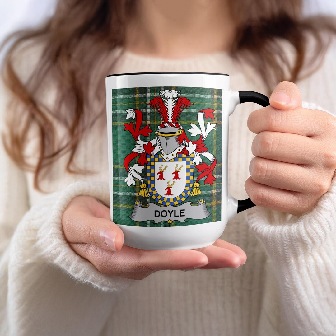 Doyle Irish Coat of Arms Mug, Family Crest, Surname Gift, Irish Pride ...
