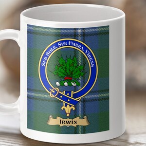 Clan Irwin Crest Mug, Scottish Heritage Gift, Family Crest Mug ...