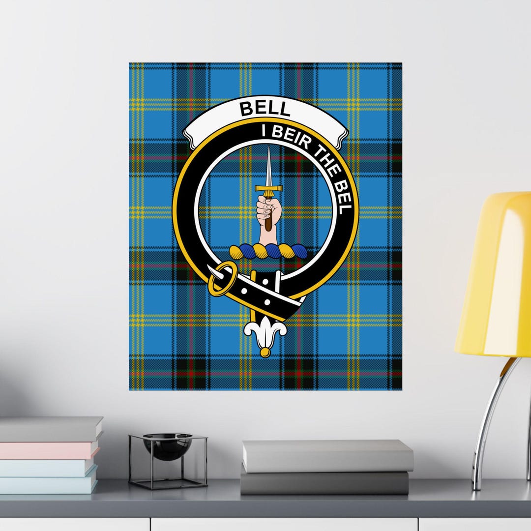 Custom Vertical Clan Crest Poster, Scottish Tartan Art Print, Custom ...