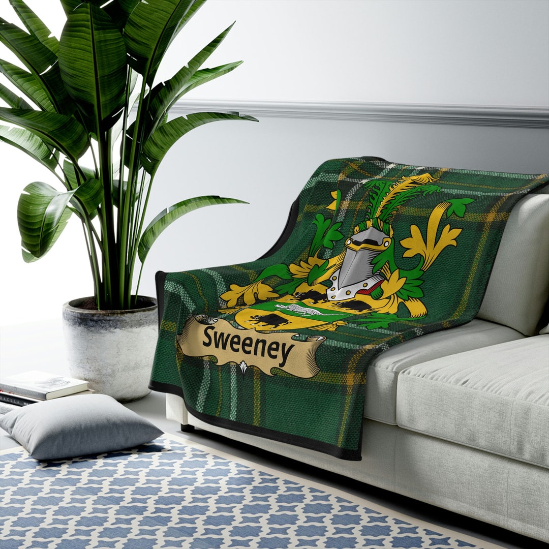 Sweeney Coat of Arms Irish Blanket, Sweeney Family Irish Blanket, Irish ...