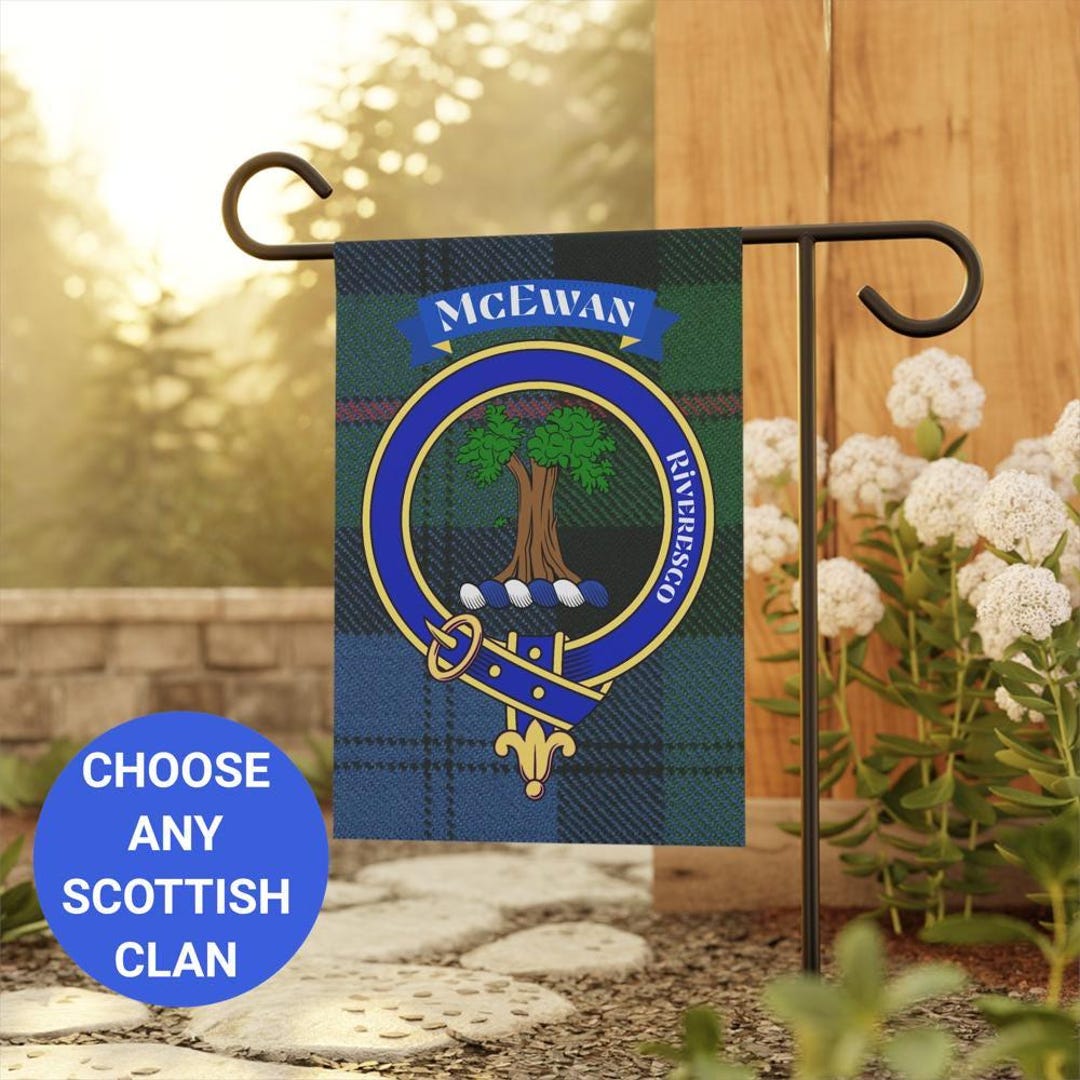 Mcewan Scottish Clan Garden Flag: Tartan Crest, Outdoor Decor - Etsy