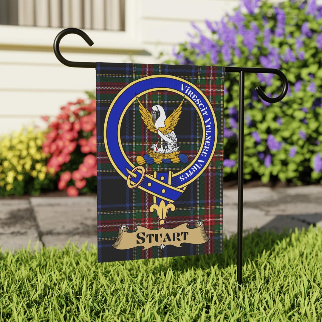 Stuart Clan Garden Flag, Scottish Heritage Banner, Family Crests ...