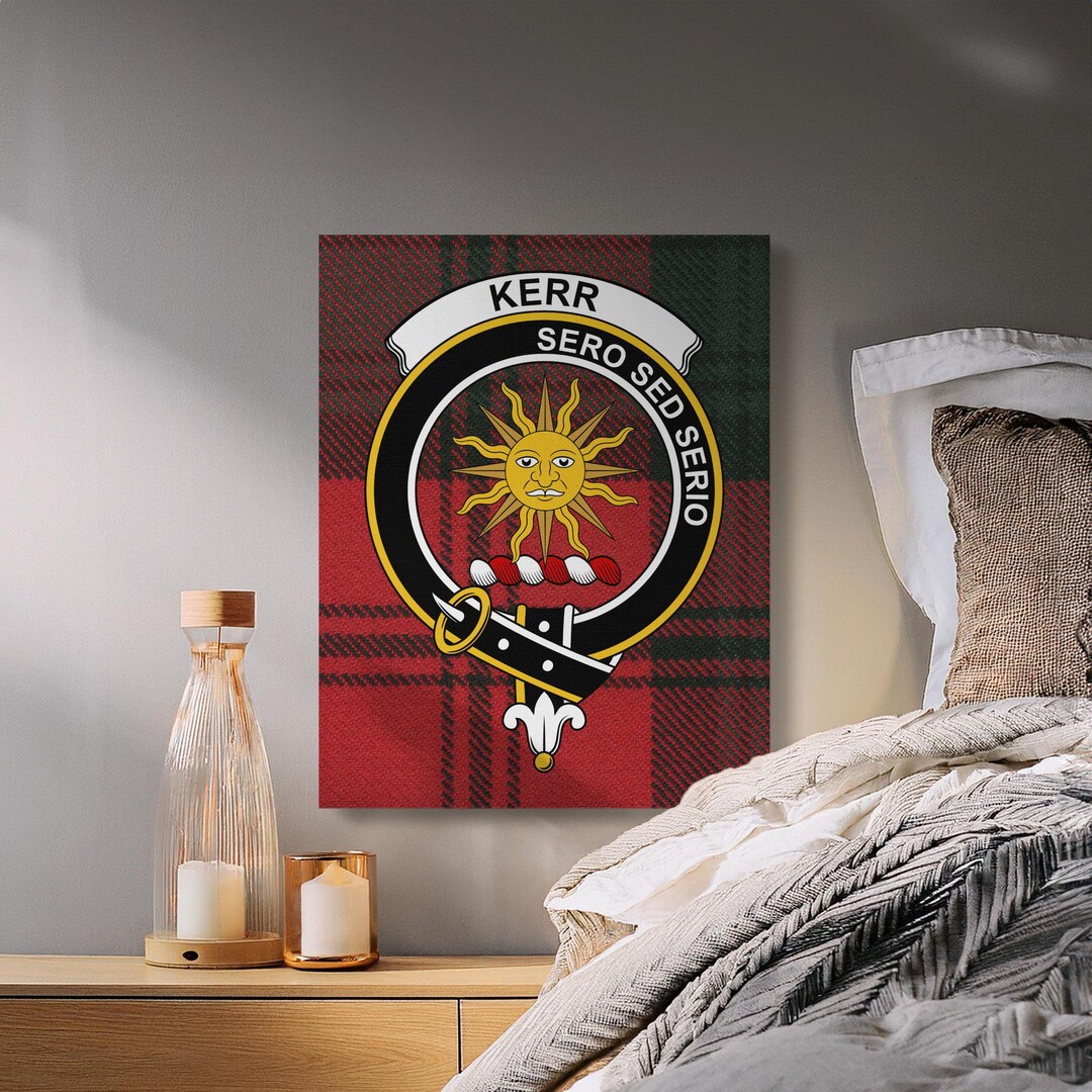 Kerr Clan Crest Tartan Canvas Wrap: Scottish Heritage Wall Art - Etsy