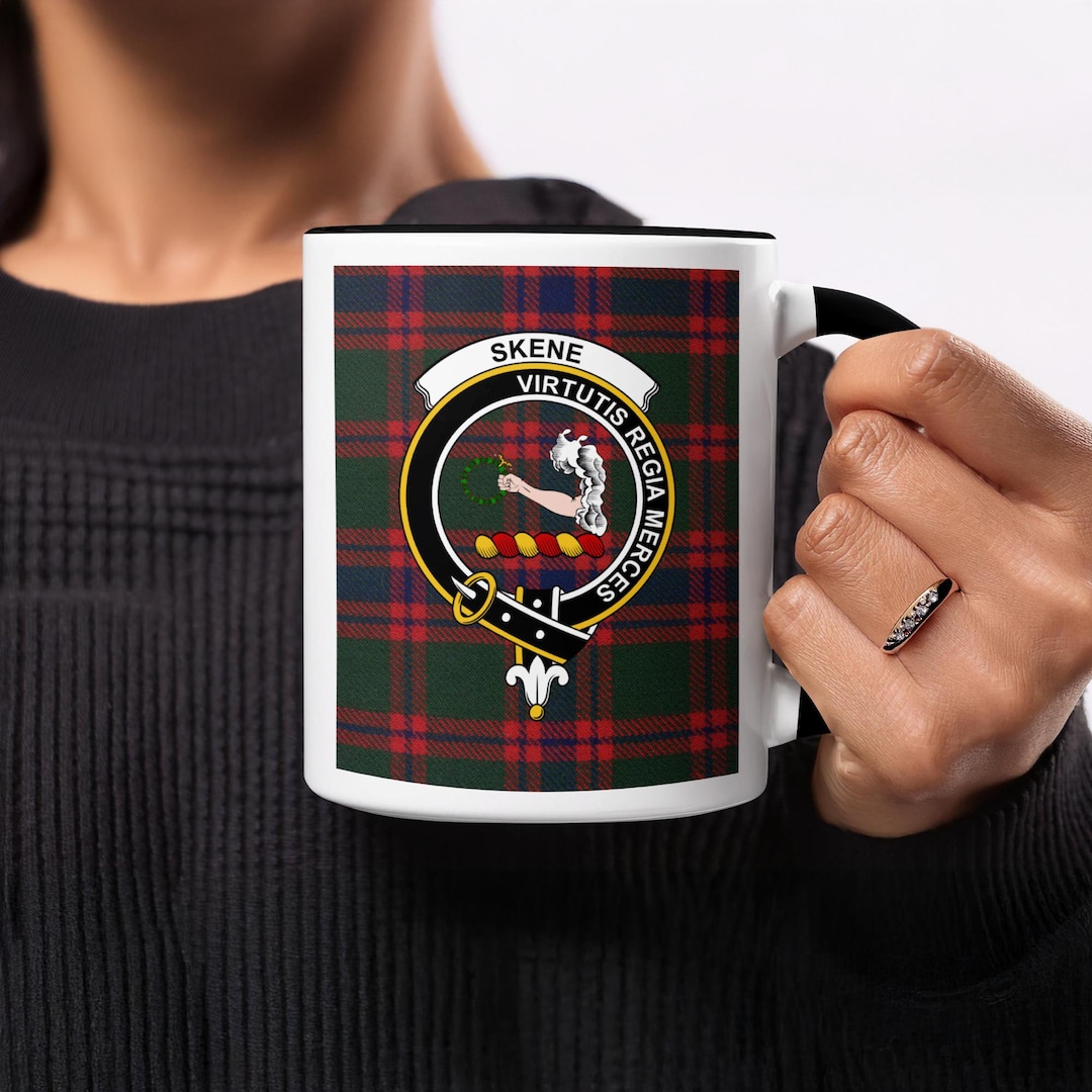 Skene Clan Crest Mug, Scottish Tartan Design, Family Heritage, Gift ...
