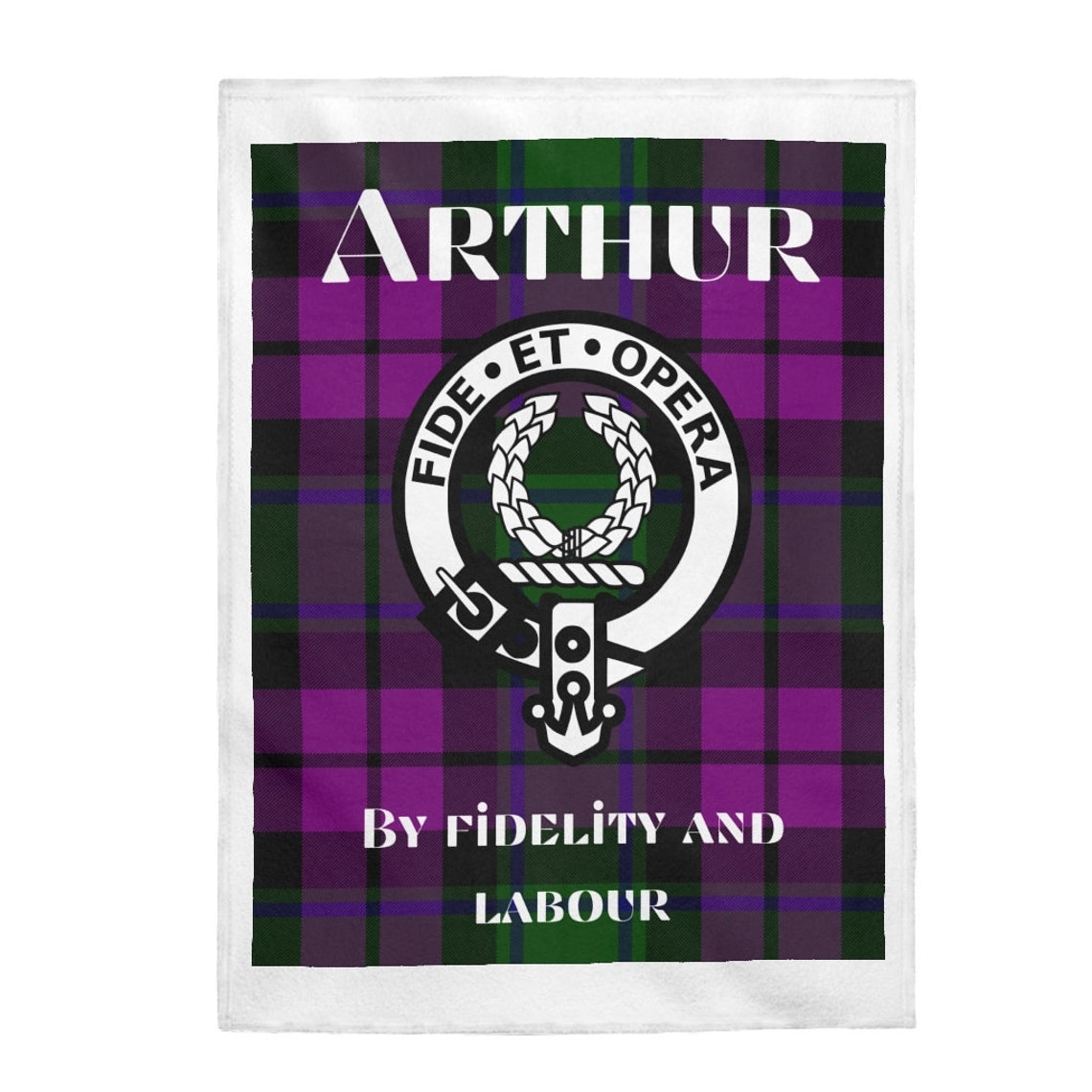 Clan Arthur Scottish Tartan Plush Blanket | Etsy