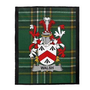Walsh Coat of Arms Irish Blanket, Soft Irish Blanket, Irish Gift ...