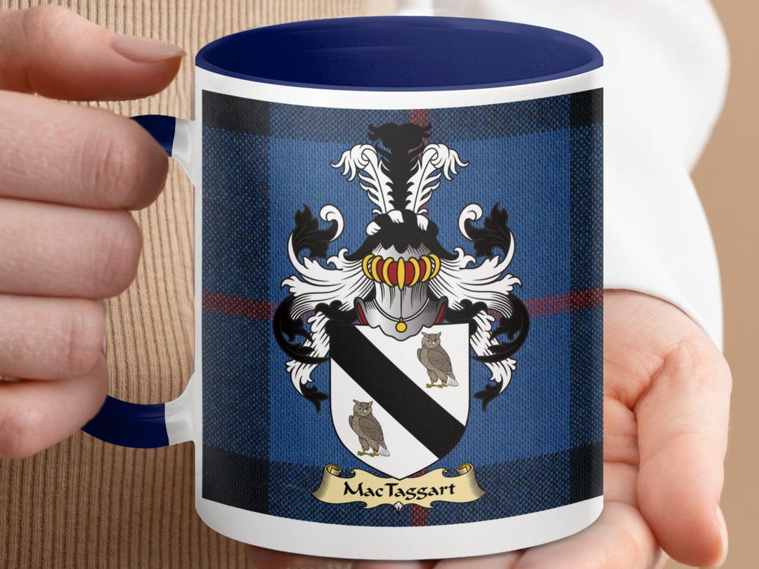 Mactaggart Scottish Clan Coat of Arms Mug, Flower of Scotland Tartan ...