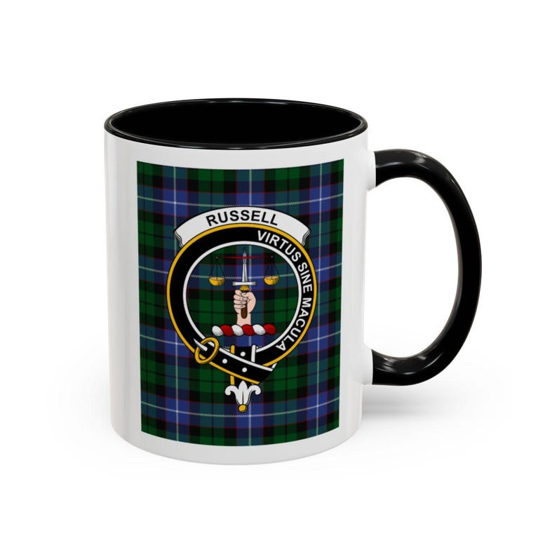 Russell Clan Tartan Insignia, Family Crest, Scottish Heraldry, Coat of ...