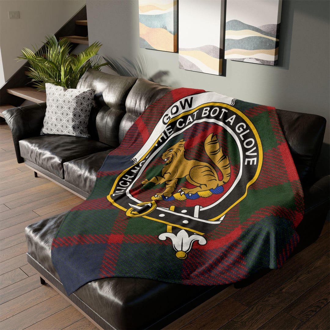 Gow Scottish Clan Tartan Blanket: Throw Polyester Plaid - Etsy