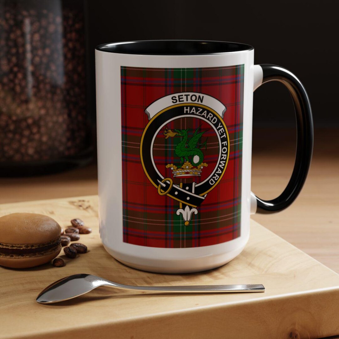 Seton Clan Crest Mug, Scottish Pride, Tartan Mug, Scottish Heritage ...