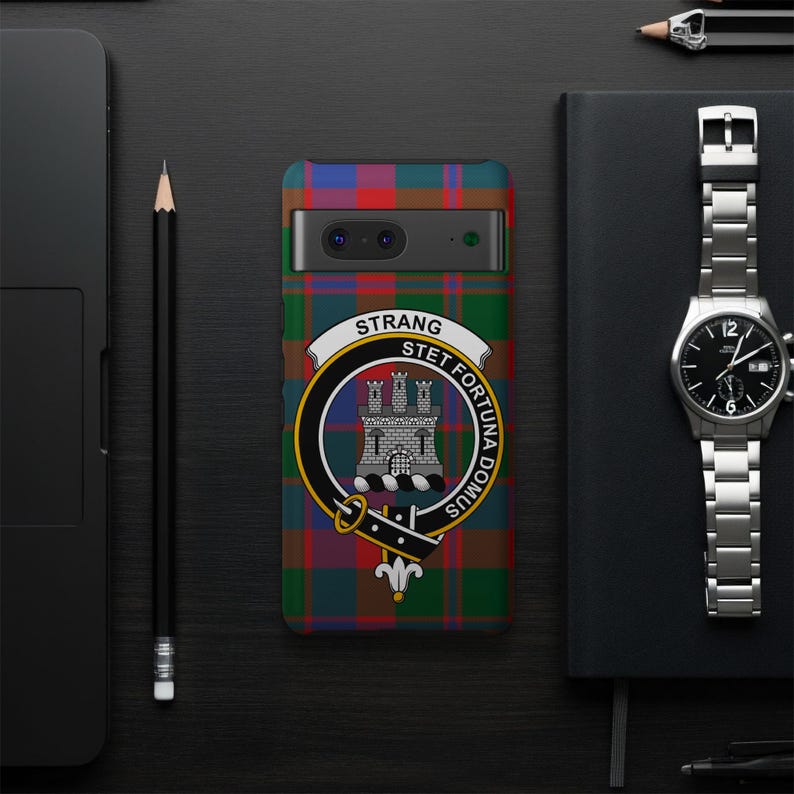 Strang Clan Crest, Traditional Tartan, Cell Phone Case, Scottish Pride ...