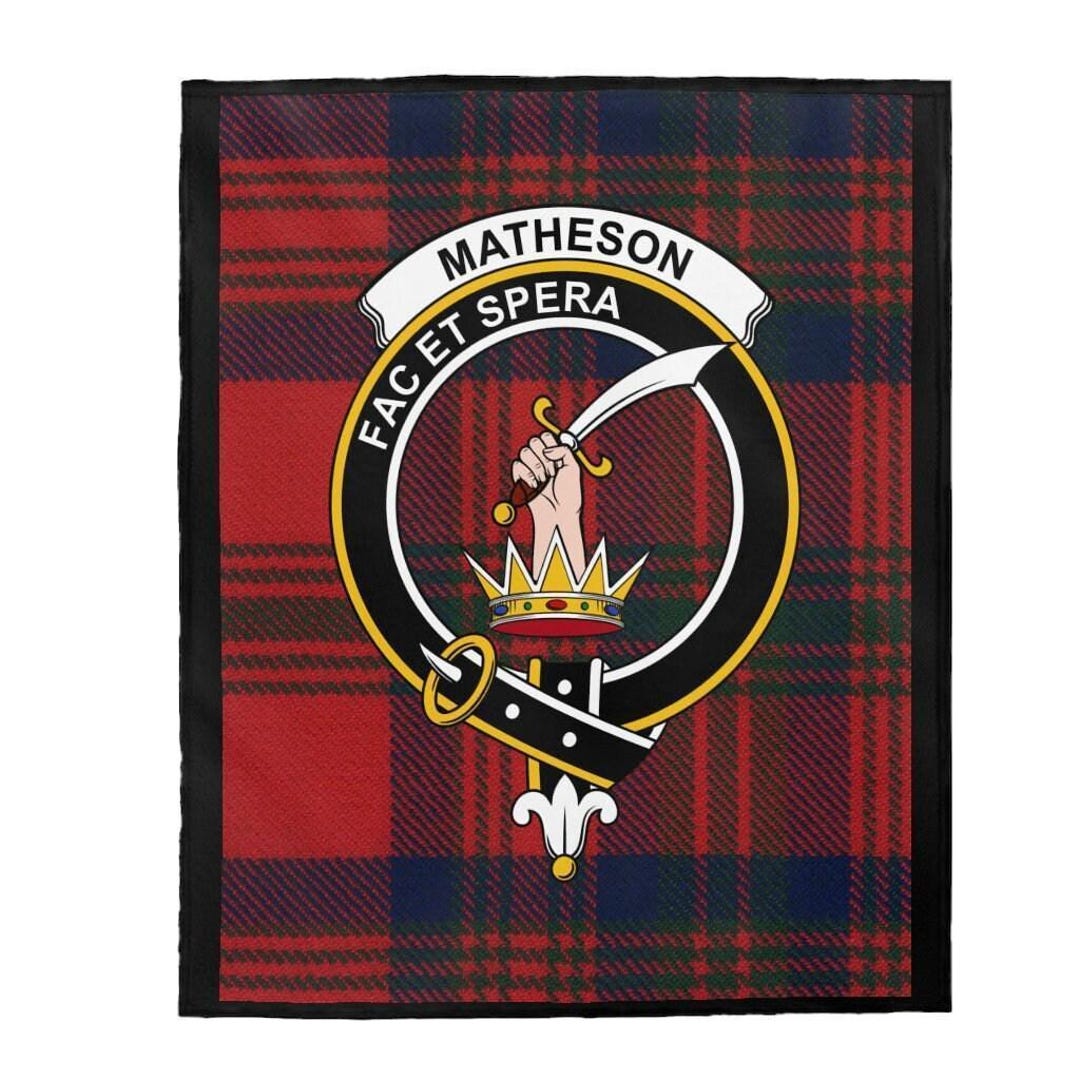 Matheson Clan Crest Tartan Blanket, Scottish Heritage Throw, Clan ...