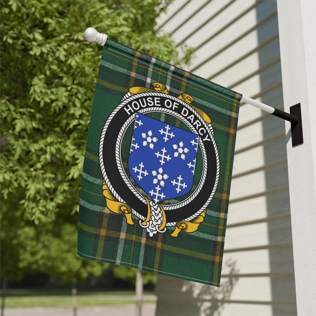 Garden Flag: Darcy Surname Crest, Irish National Tartan, Family ...
