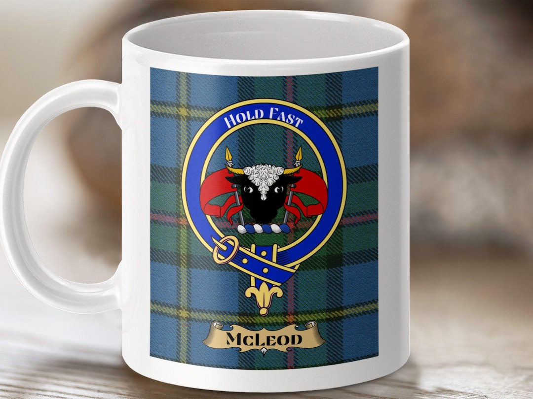 Mcleod Scottish Clan Mug, Tartan Crest Gift, Family Name Coffee Cup ...