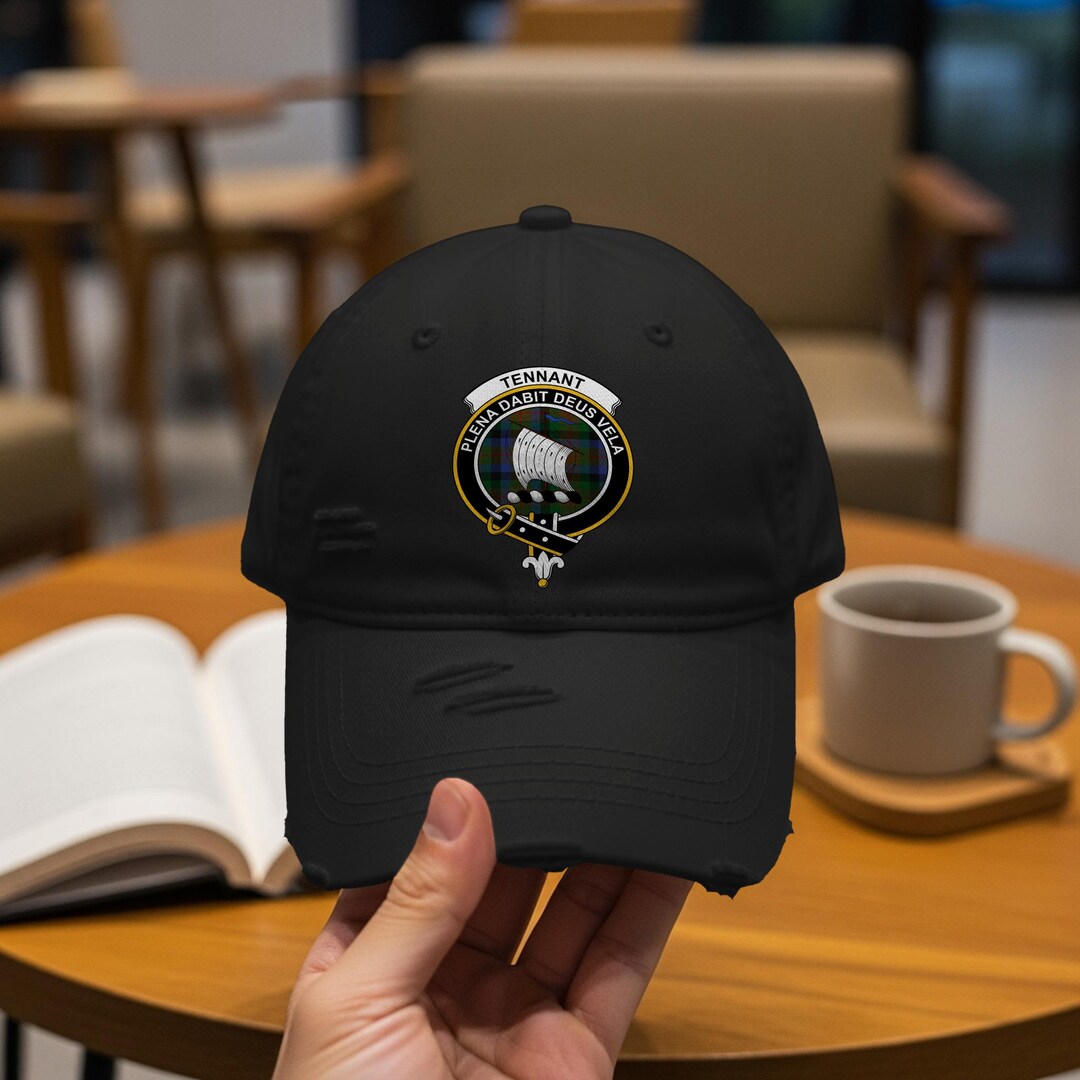 Tennant Clan Crest Distressed Baseball Cap, Scottish Heritage Hat ...