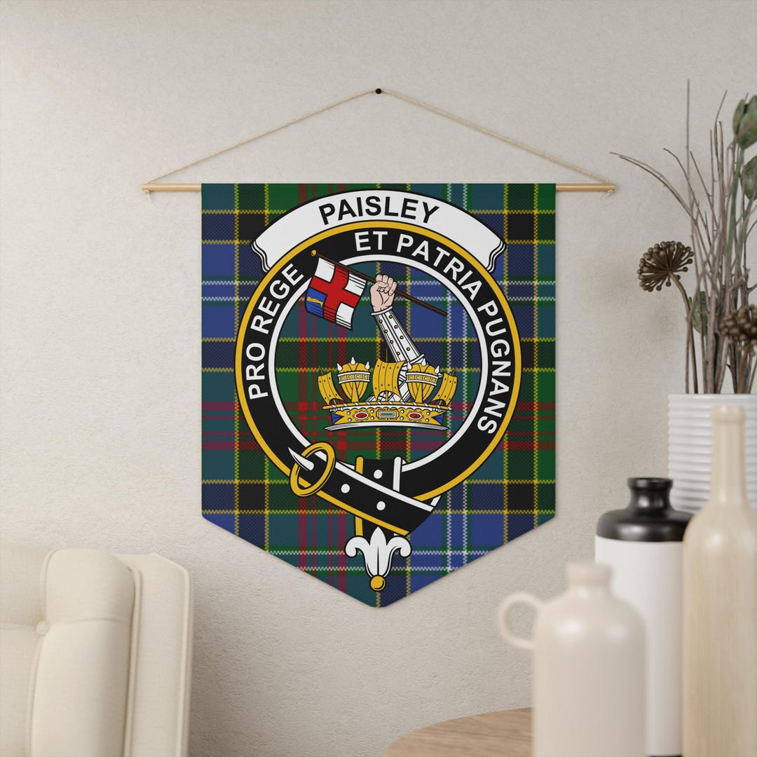 Paisley Clan Crest Tartan Pennant: Scottish Heritage, Family Pride ...