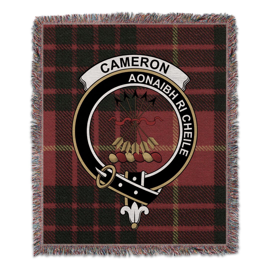 Cameron Clan Crest Tartan Blanket, Scottish Heritage Throw, Ancestry ...