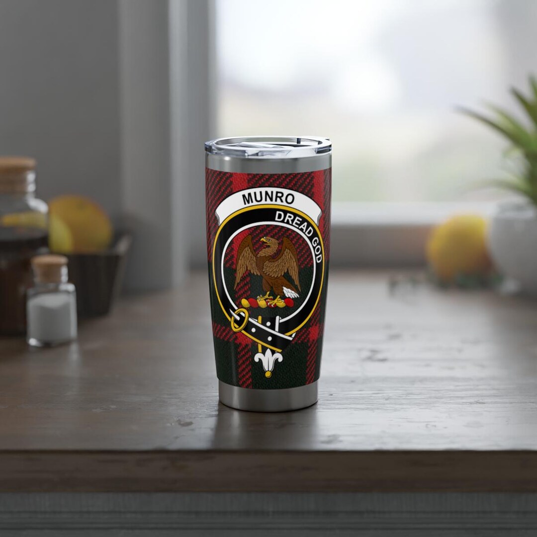Clan Munro 20oz Vagabond Tumbler | Scottish Tartan Insulated Travel Mug ...