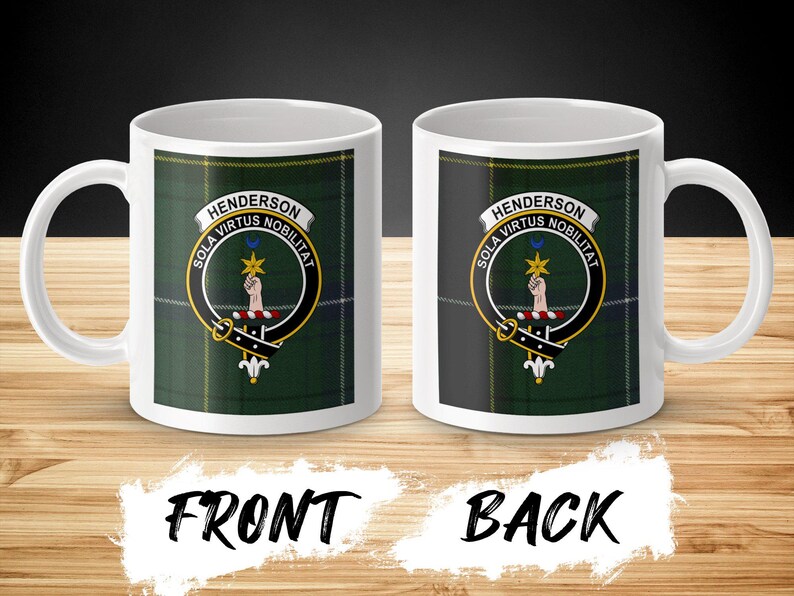 Henderson Scottish Clan Mug: Tartan Crest, Family Heritage Gift - Etsy