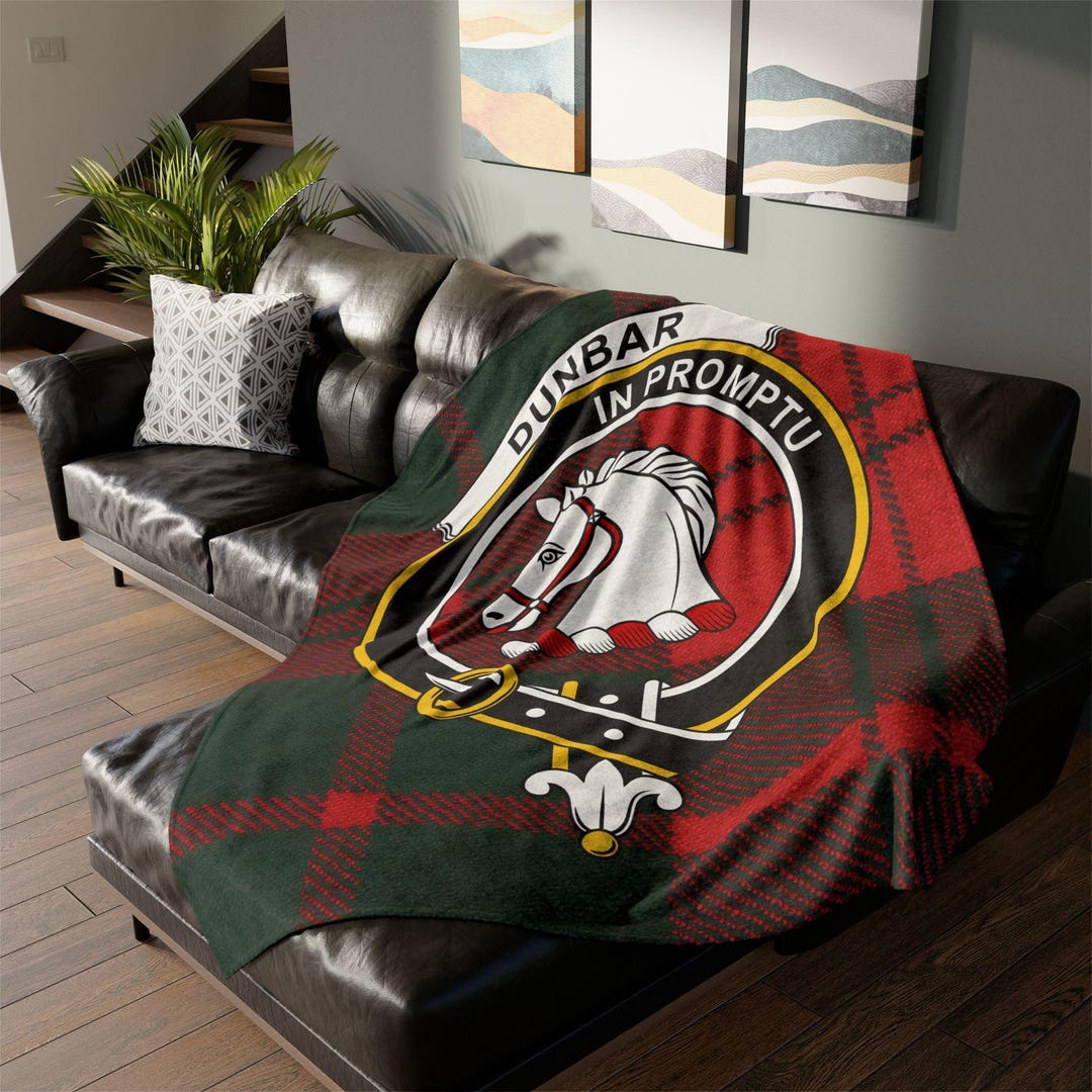 Dunbar Clan Crest Tartan Blanket Scottish Clan Plaid Throw Soft Minky ...