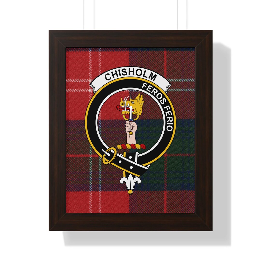 Scottish Chisholm Clan Crest on Tartan Background, Family Heritage ...