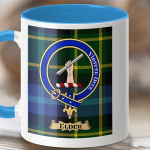 Scottish Clan Crest Mug, Highland Clan Crest Emblem, Tartan Mug With ...