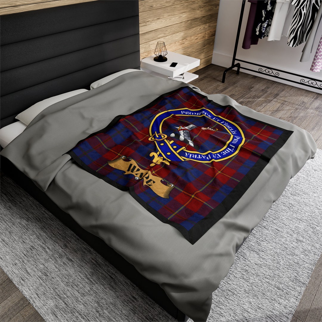 Wade Clan Scottish Tartan Blanket, Wade Crest Scotland Throw Blanket ...