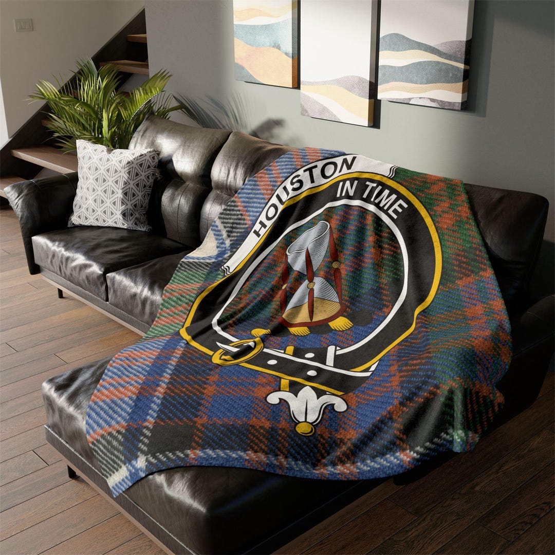 Houston Scottish Clan Crest Tartan Minky Blanket, Soft Plaid Throw - Etsy