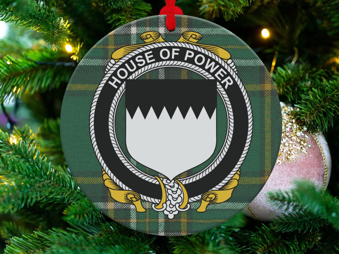 Irish Tartan Christmas Ornament: House of Power Crest, Family Keepsake ...