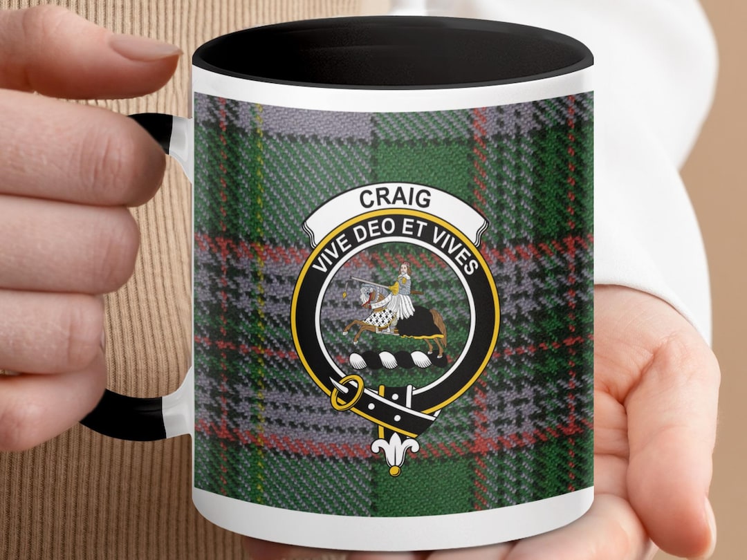 Scottish Clan Craig Crest, Tartan Mug, Family Pride, Heritage Gift ...