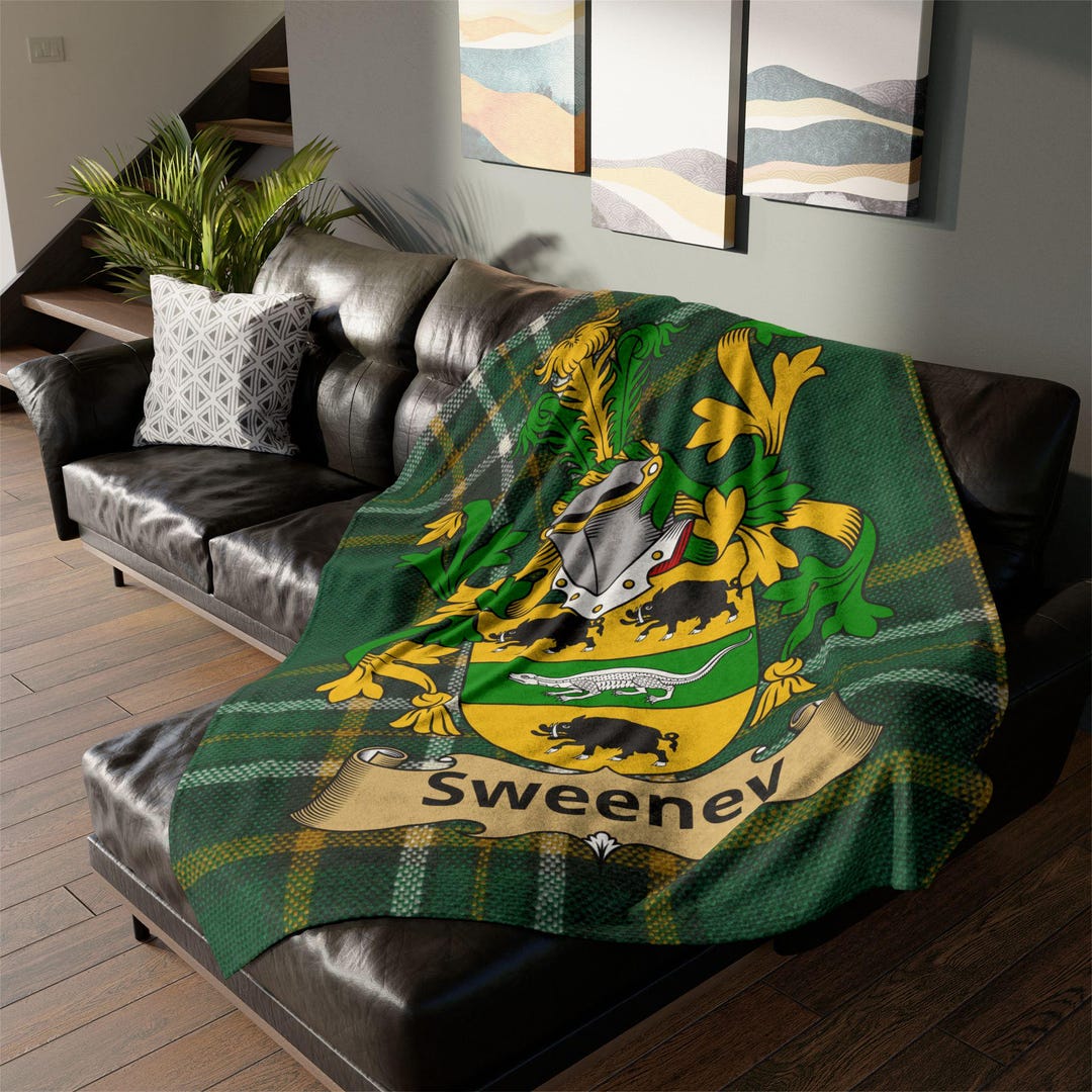 Sweeney Irish Surname Coat of Arms Blanket, Family Crest Blanket, Irish ...