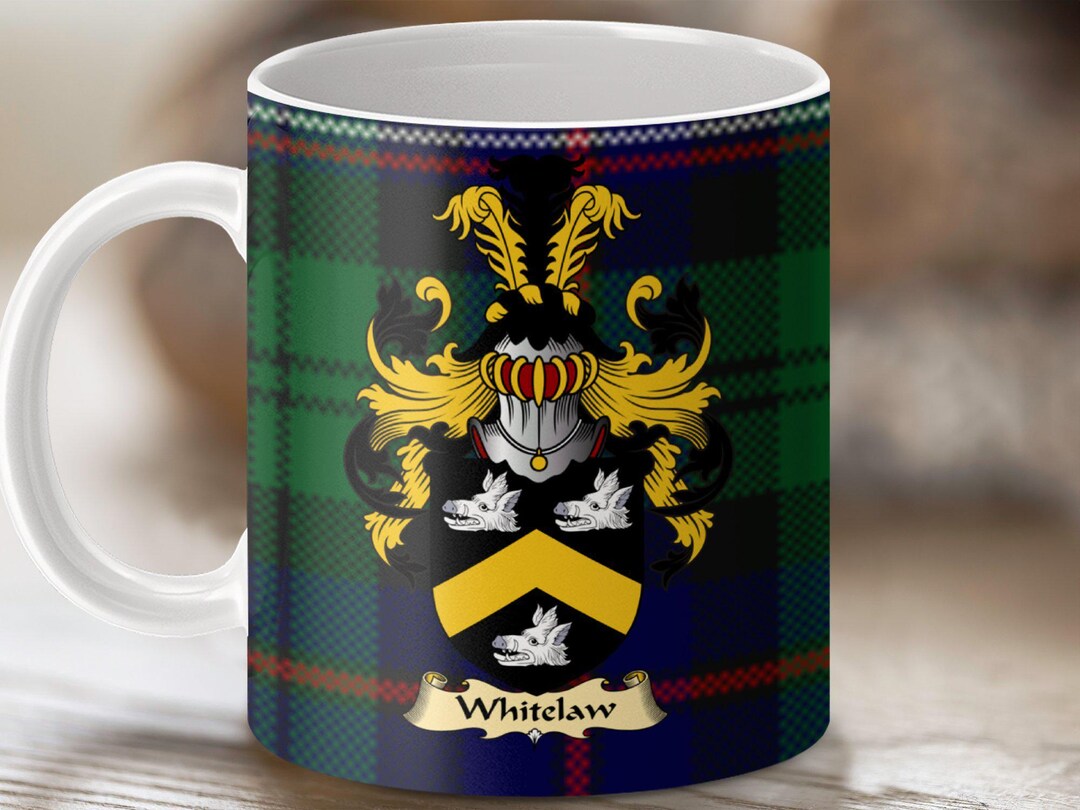 Whitelaw Clan Mug, Scottish Clan Coat of Arms, National Tartan Plaid ...