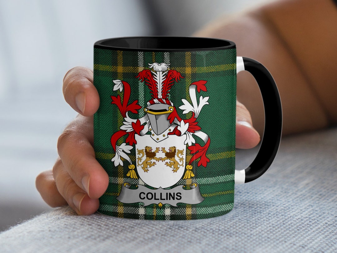 Collins Irish Surname Coat of Arms Mug, Green Irish National Tartan ...