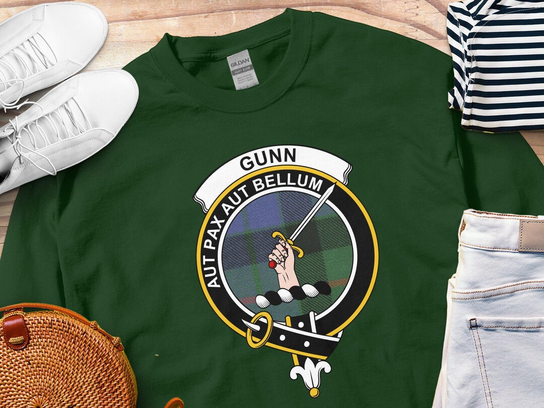 Gunn Clan Crest Tartan Hoodie, Family Name Shirt, Scottish Heritage ...