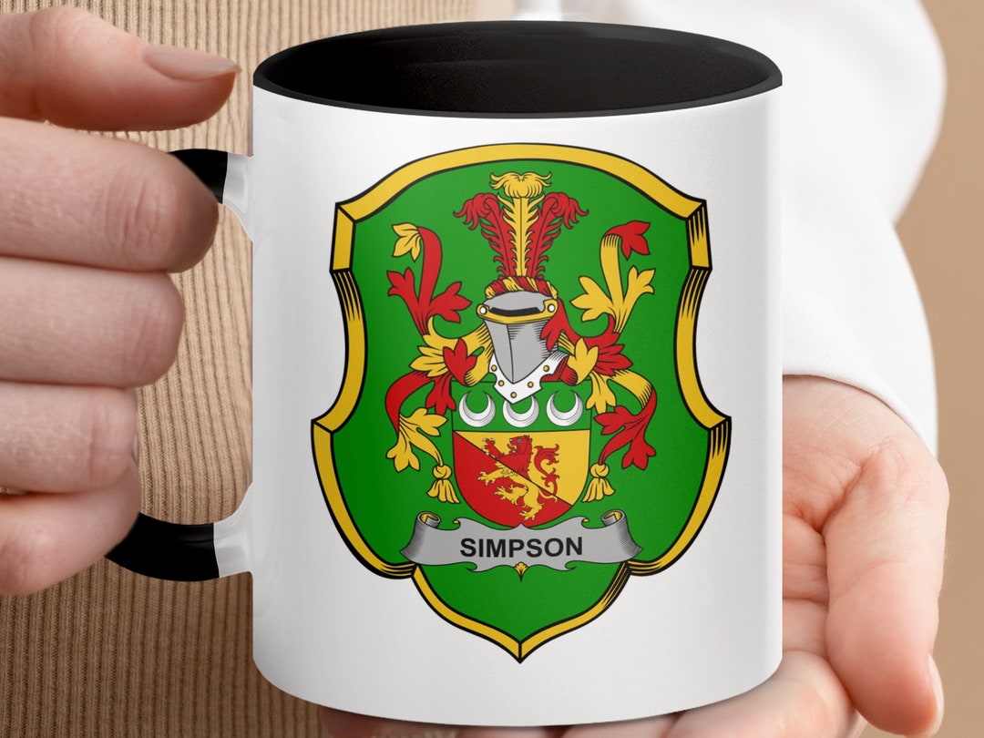 Simpson Irish Coat of Arms Mug, Customizable With Any Irish Surname ...