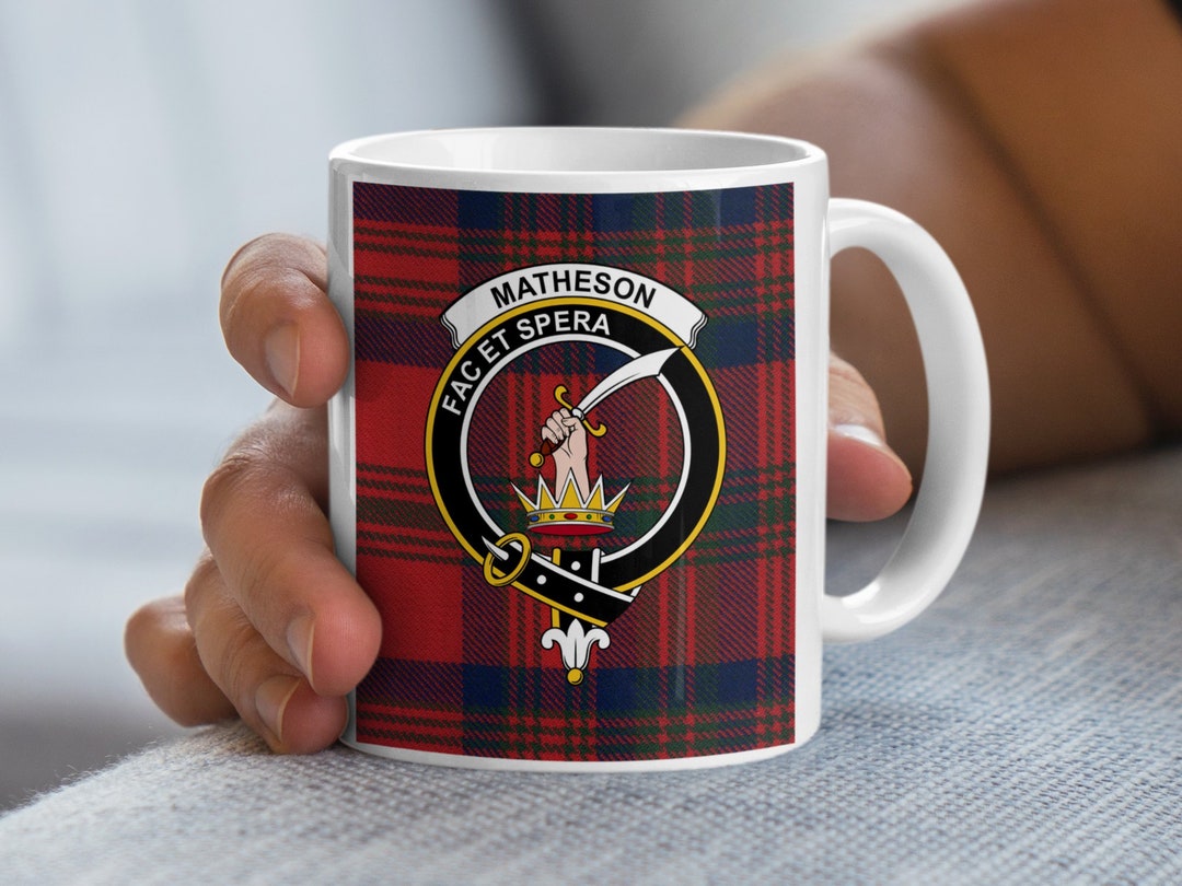 Clan Matheson Plaid Crest Mug, Scottish Clan Heritage Gift, Family Name ...
